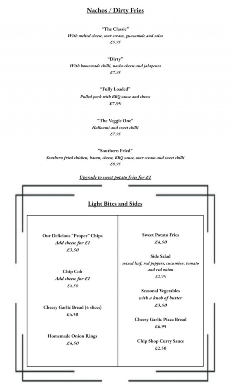 Menu – The Blue Bell Inn
